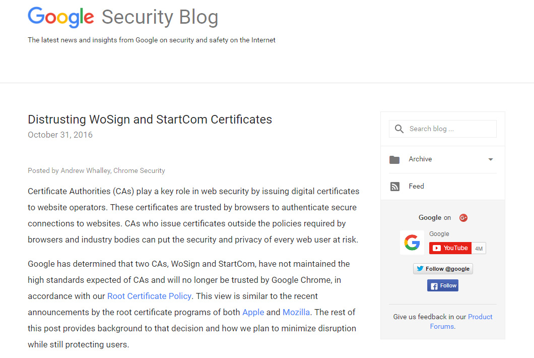 中国最大級の認証局「WoSign」が偽物の証明書を発行 | Japan-SSL::BLOG